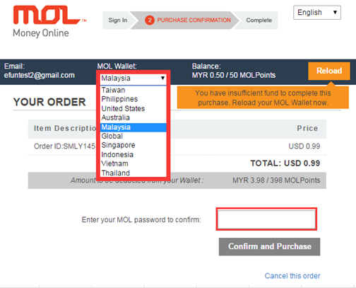 如何通过Mol Points进行充值？ - Efun Platform