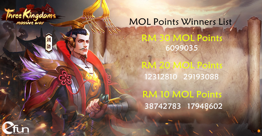 MOL Points rewards for winning Efun Member is launching today ...